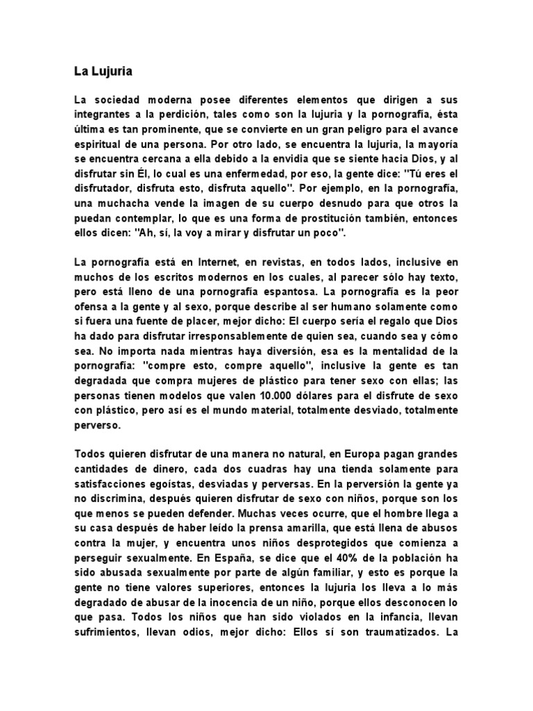 La Lujuria | PDF | Lujuria | Locura