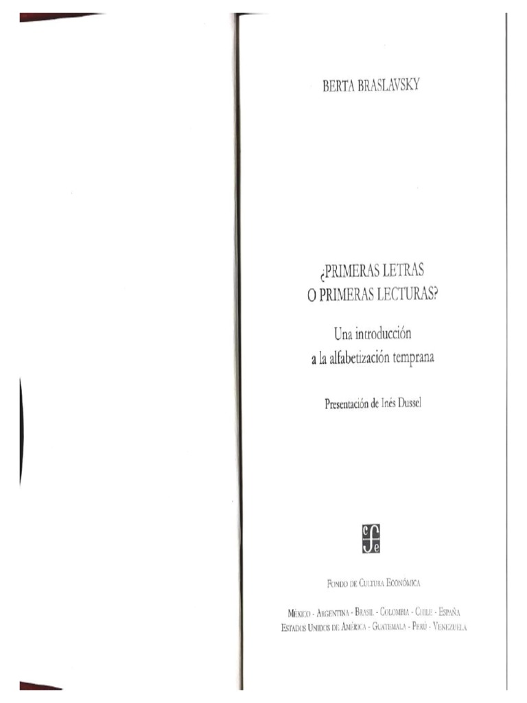 BRASLAVSKY Primeras Letras | PDF