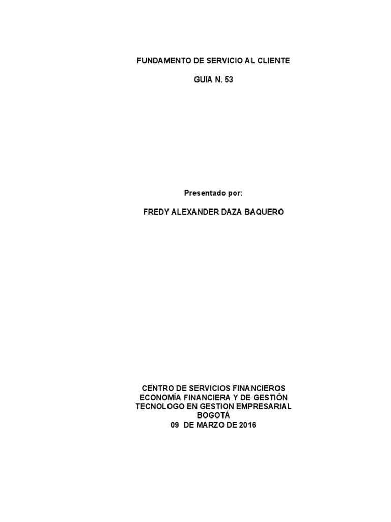 Fundamentos de Servicio Al Cliente | PDF | Servicio al Cliente ...