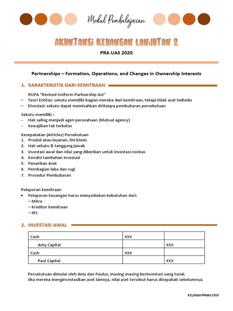 Modul Akuntansi Keuangan Lanjutan 2 | PDF