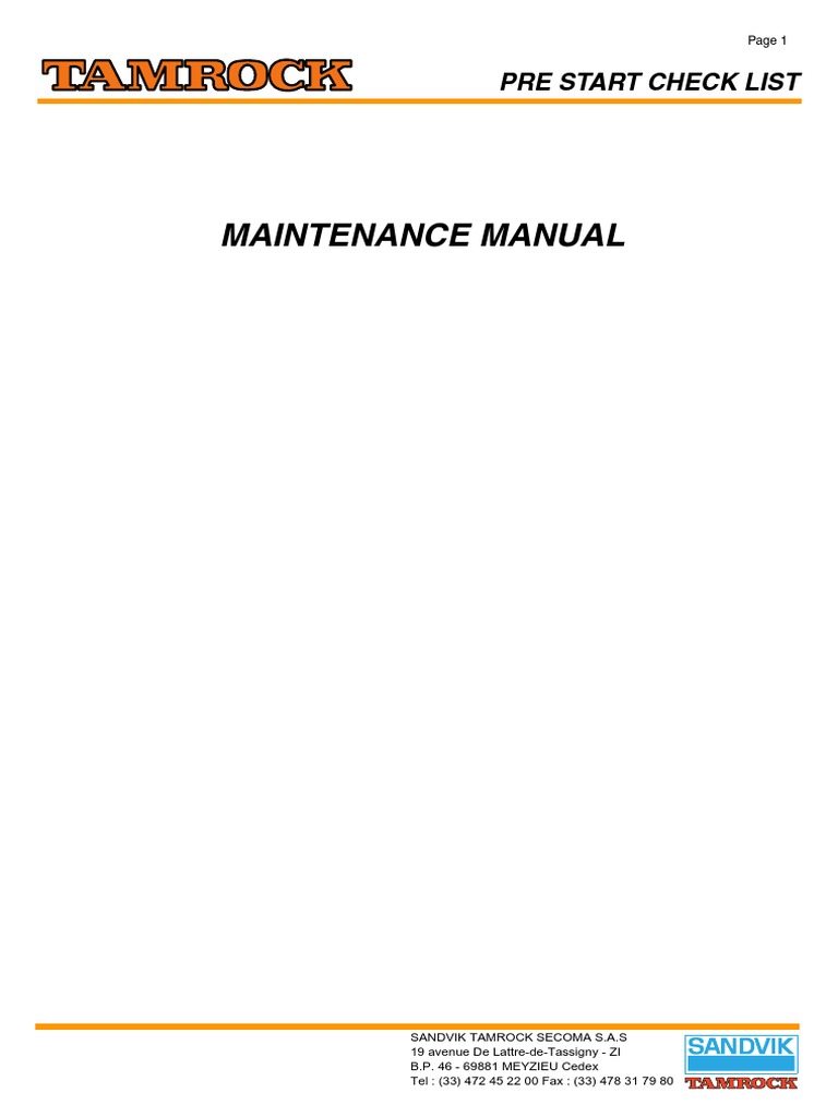 S01 General Pre-Start Check List | PDF | Equipment | Vehicles