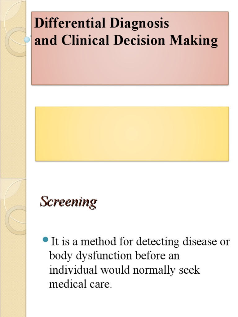 Differential Diagnosis and Clinical Decision Making | PDF | Medical ...