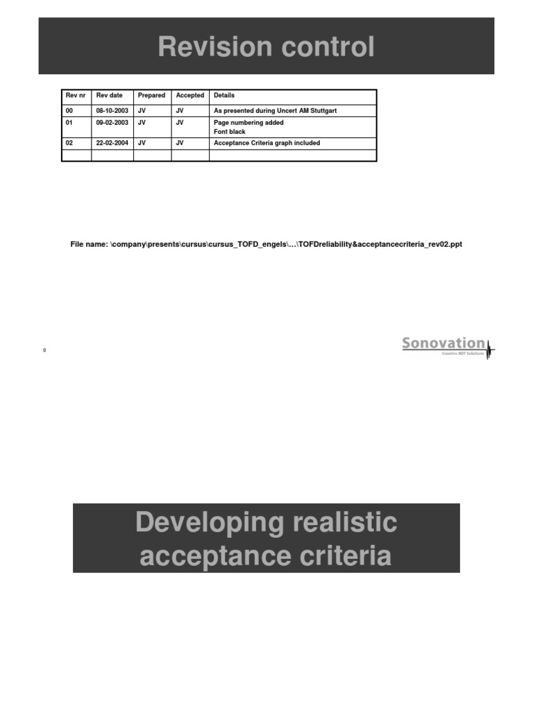 Revision Control: Details Accepted Prepared Rev Date Rev Nr | Pdf 