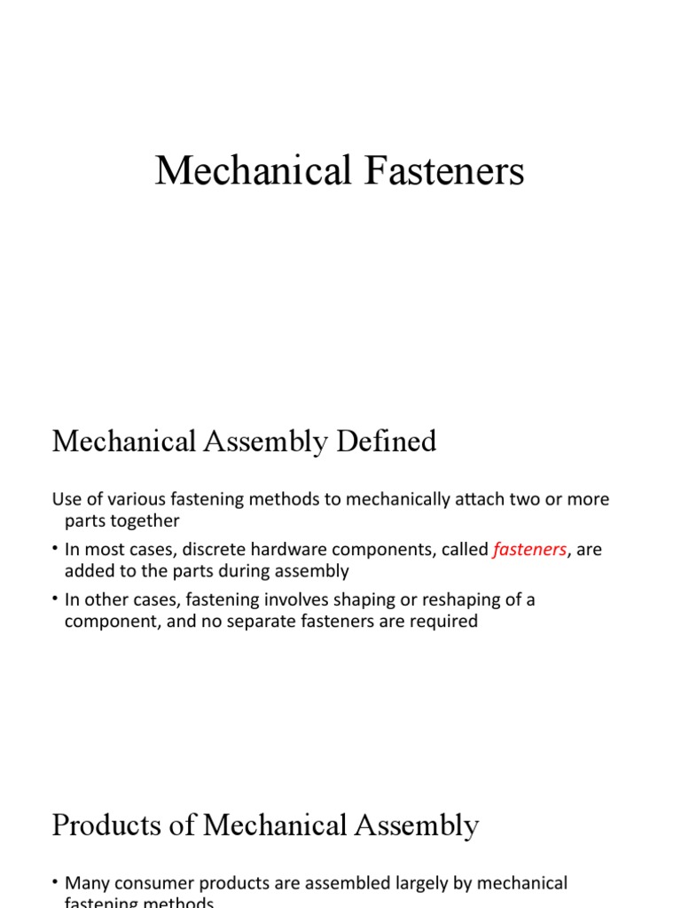 L11 Mechanical Fasteners | PDF | Rivet | Screw