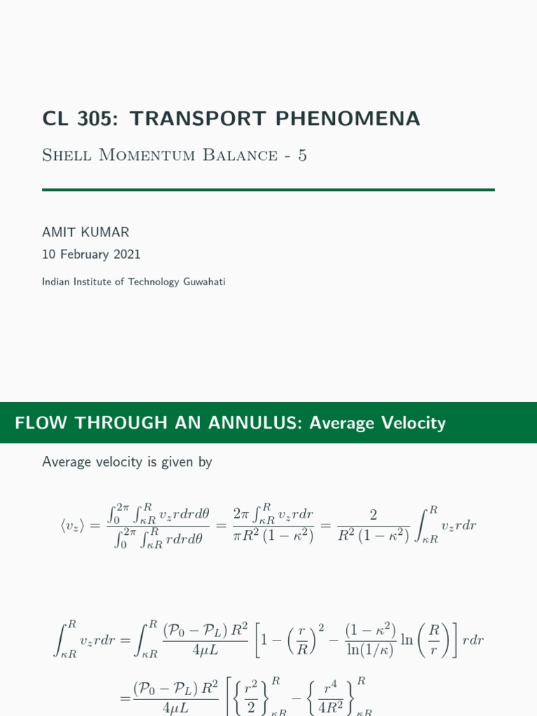 Lecture13 Shell Momentum Balance 5 | PDF | Fluid Dynamics | Shear Stress