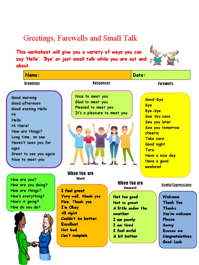 Greetings, Farewells and Small Talk Phrases | PDF