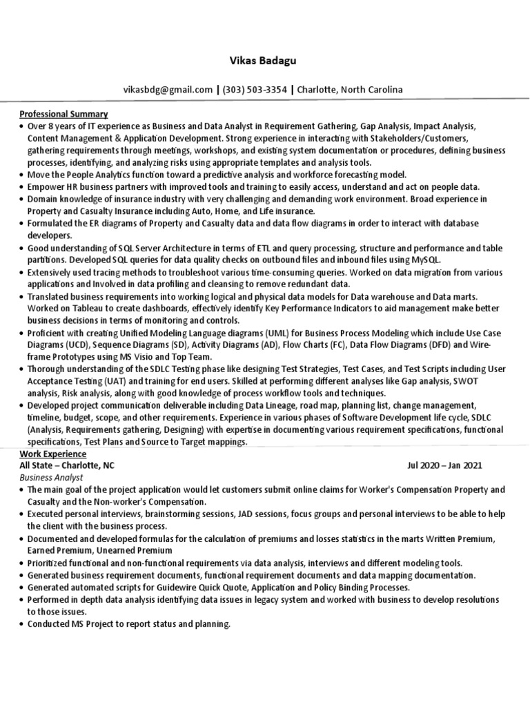 Vikas - Business Data Analyst | PDF | Databases | Data Analysis