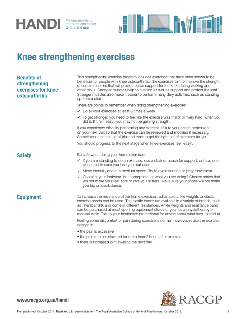 Handi: Knee Strengthening Exercises | PDF | Chair | Osteoarthritis