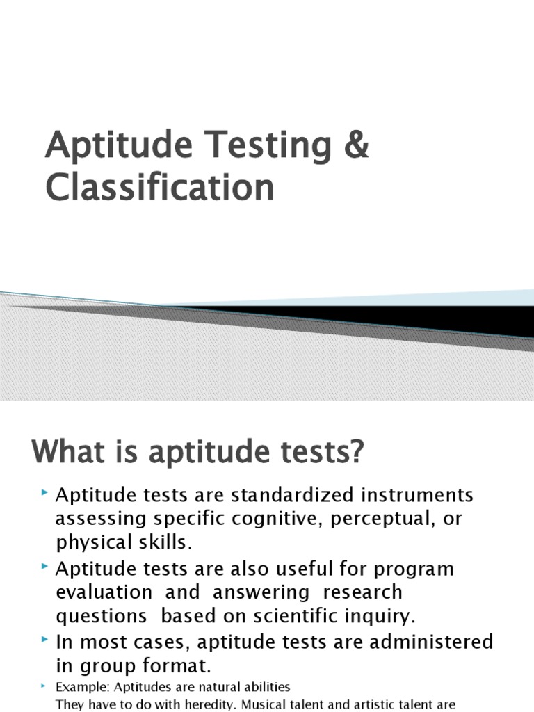 Aptitude Testing & Classification | PDF | Test (Assessment) | Reason