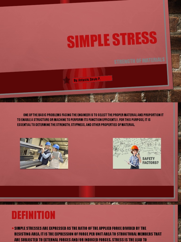 Simple Stress in Materials Guide | PDF | Stress (Mechanics) | Strength ...