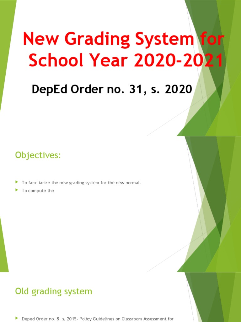 New Grading System For School Year 2020-2021 | PDF