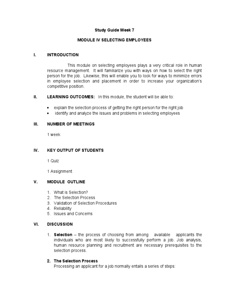 Study Guide Week 7 | PDF | Interview | Prediction