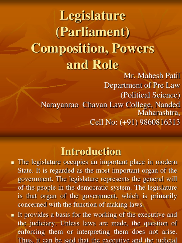 Legislature (Parliament) Composition, Powers and Role | PDF ...