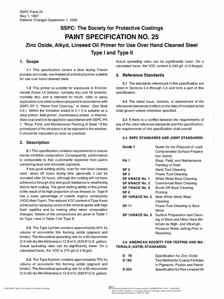 Paint Specification No.: SSPC: The Society For Protective Coatings ...