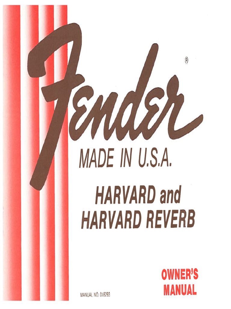 1981 Fender Harvard Manual | PDF