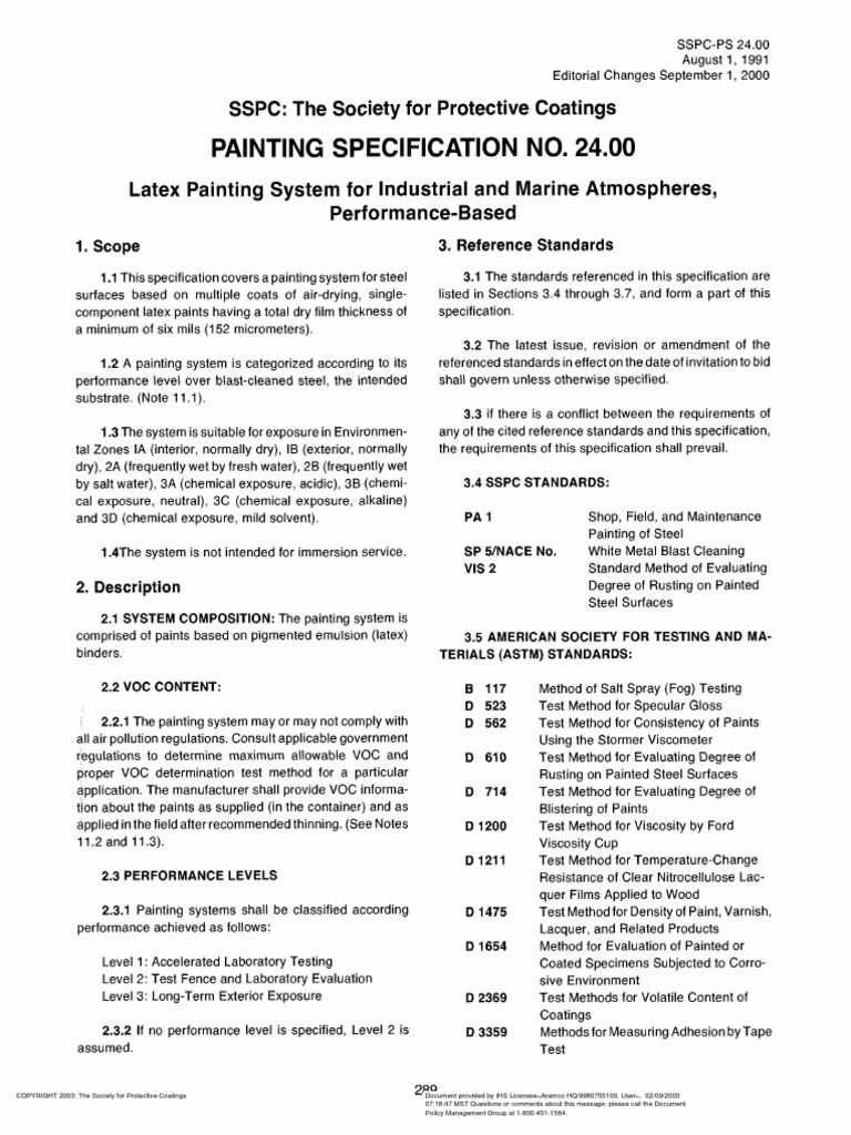 SSPC PS 24.00 | PDF | Paint | Volatile Organic Compound