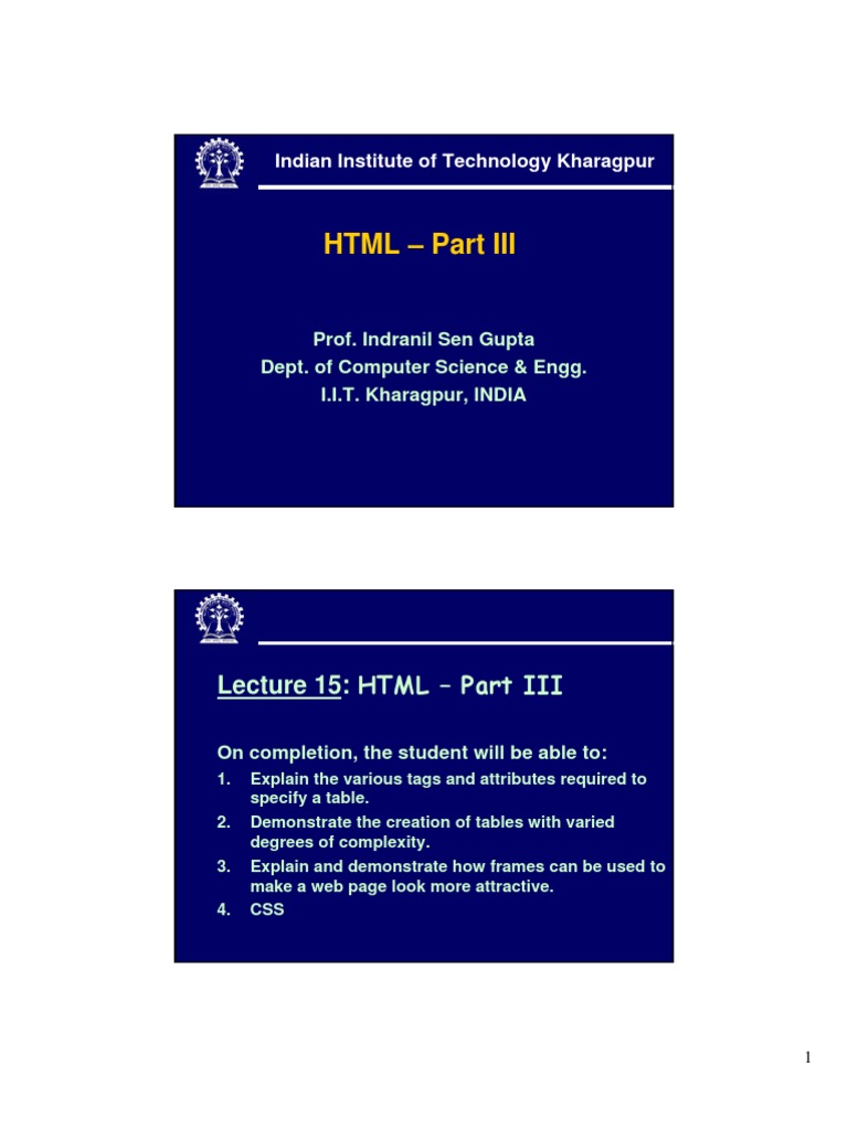 HTML - Part Iii | PDF | Hyperlink | Html Element
