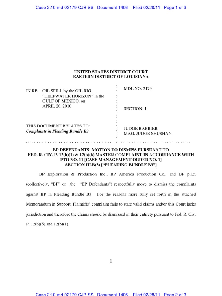 Document 1406 Filed 02.28.11 | PDF | Federal Rules Of Civil Procedure ...