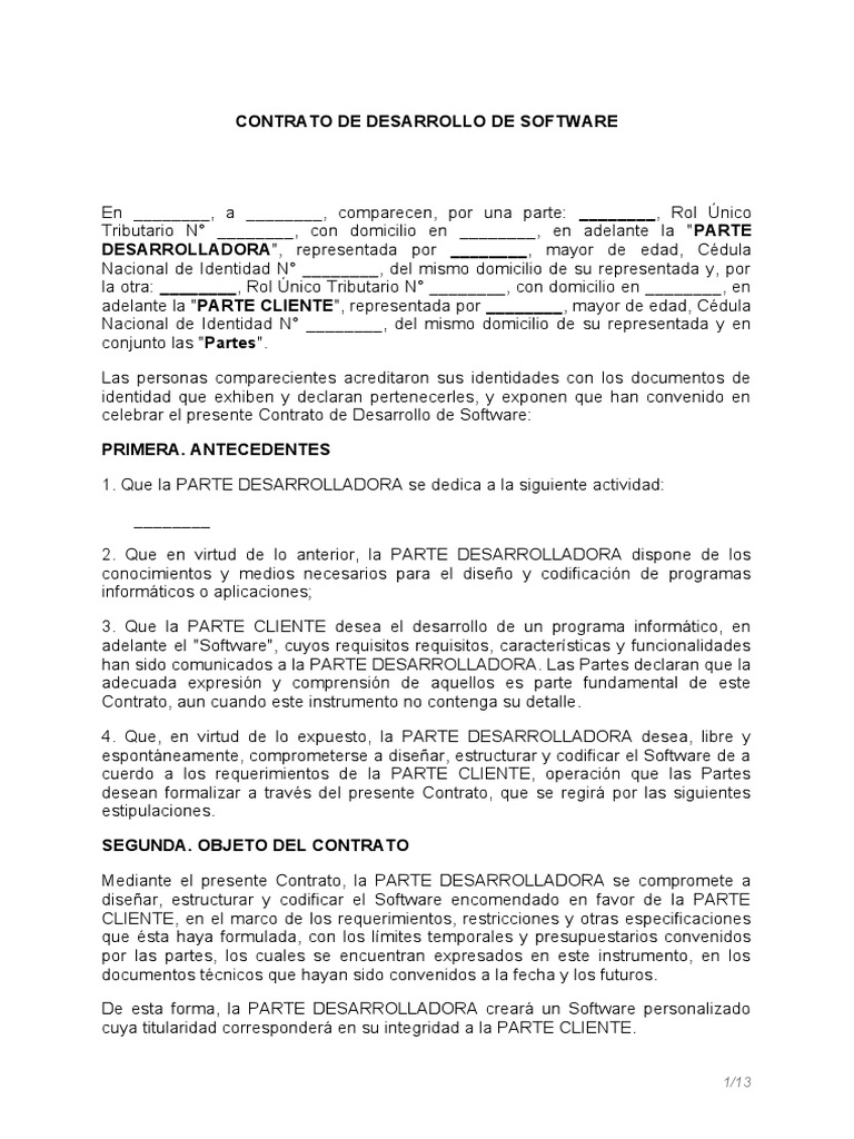 Im134iUsfz Contrato de Desarrollo de Software | PDF | Propiedad ...
