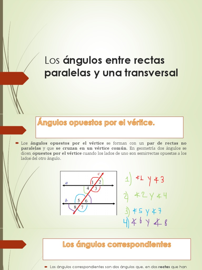 Ángulos entre Paralelas y Transversales | PDF