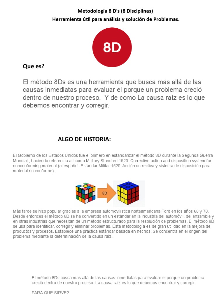 Que Es?: Metodología 8 D's (8 Disciplinas) Herramienta Útil para ...