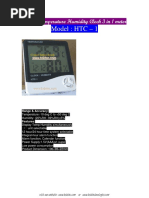 HTC-1 Clock-Humidity & Temperature Digital LCD Instructions | PDF