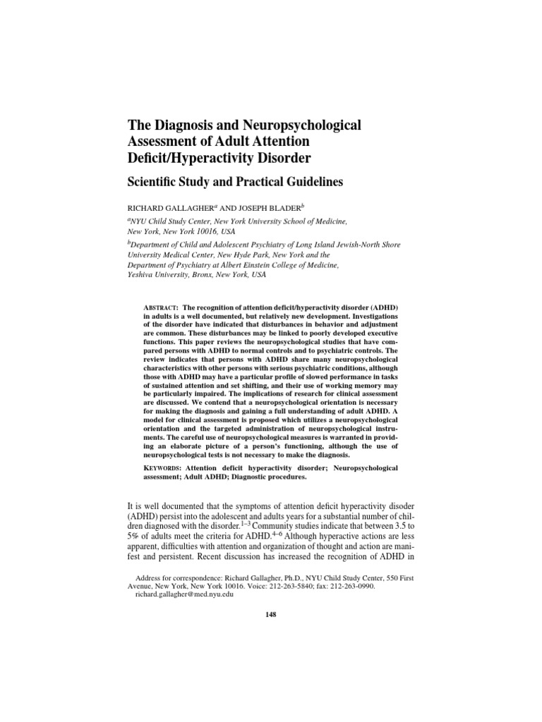 Assessment of Adult ADHD | PDF | Adult Attention Deficit Hyperactivity ...