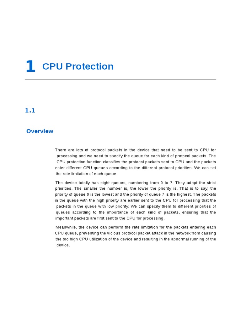 CPU Protection: Configuring Protocol Packet Prioritization and Rate Limiting for Device CPU ...