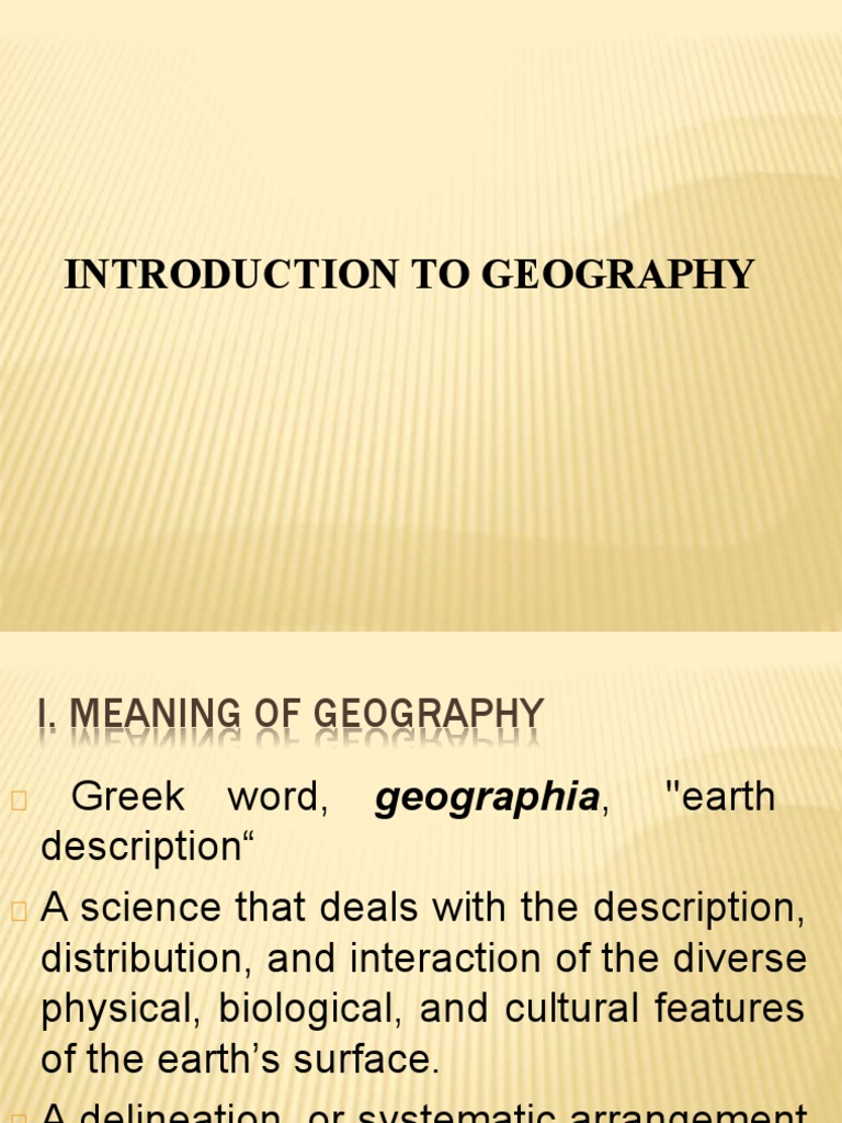 Introduction To Geography | Download Free PDF | Geography | Map