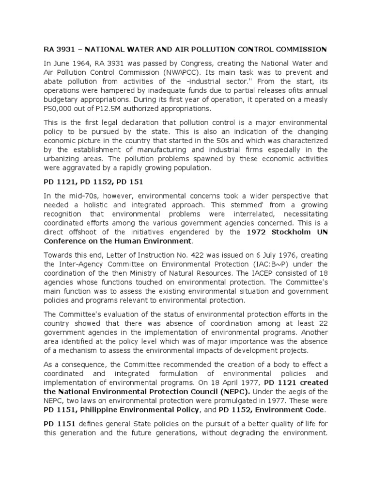 Anti-Pollution Law | Download Free PDF | Environmental Impact ...