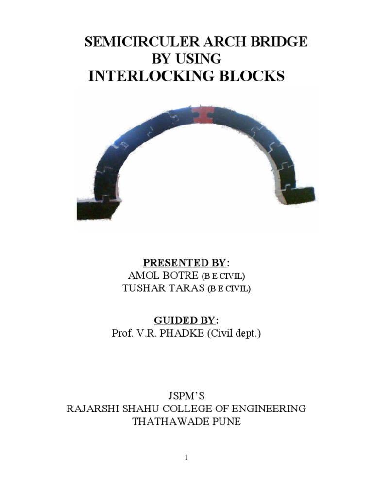 Interlocking Blocks: Semicirculer Arch Bridge by Using | PDF | Masonry ...
