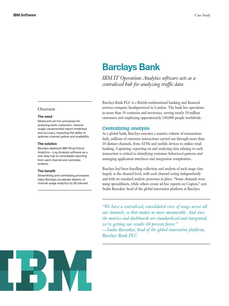 Barclays Case Study. | PDF | Barclays | Analytics