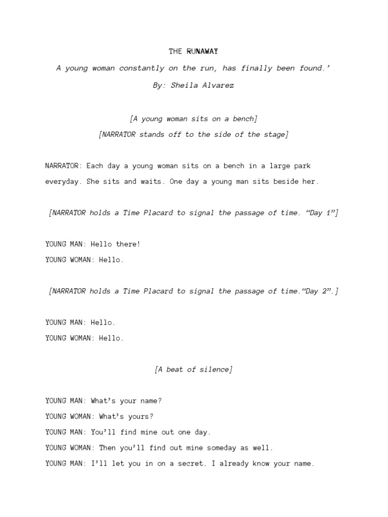 Script - The Runaway | PDF | Poetry