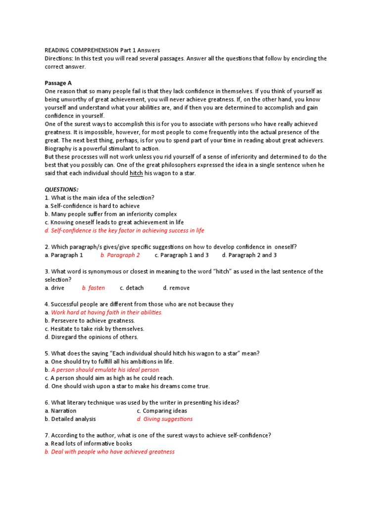 EPT Reading Comprehension Answers | PDF | Epigraphy | Ancient Egypt