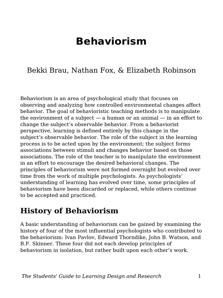 Behaviorism | PDF | Behaviorism | Reinforcement