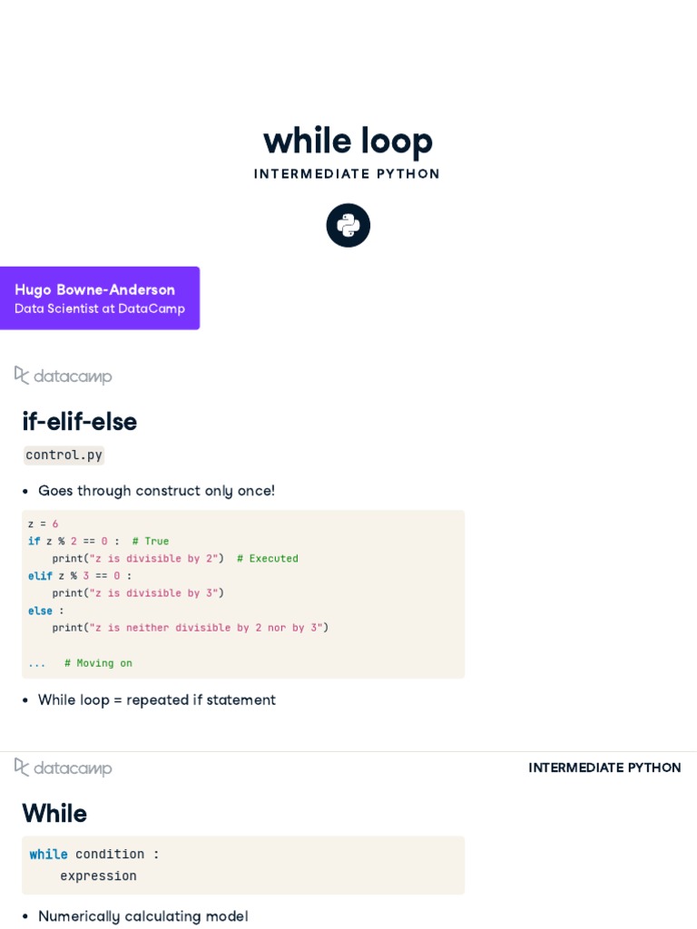 DataCamp-Chapter 4 | PDF | Control Flow | Computer Programming