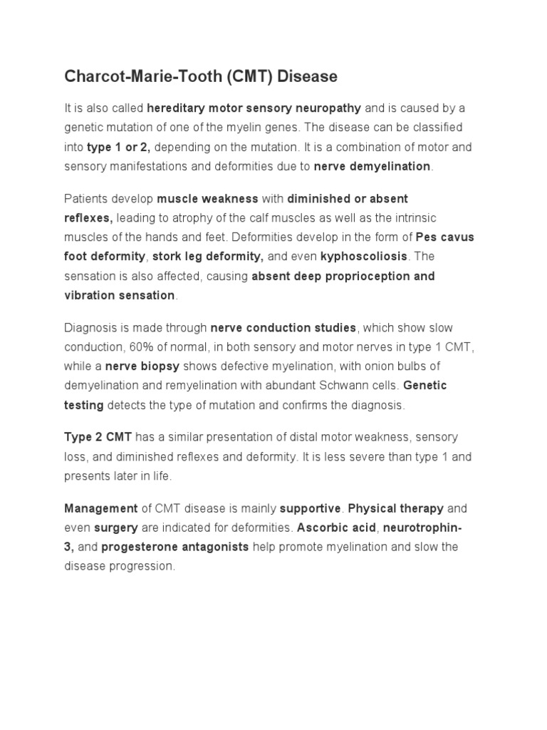 Charcot-Marie-Tooth (CMT) Disease | PDF