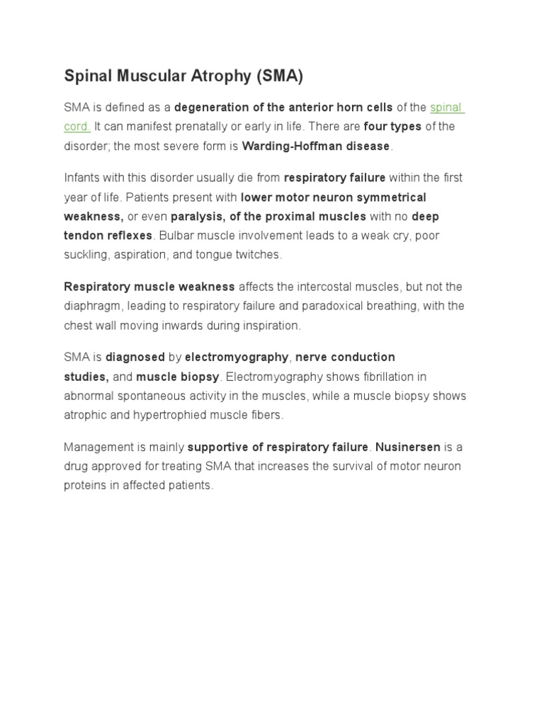 Spinal Muscular Atrophy | PDF