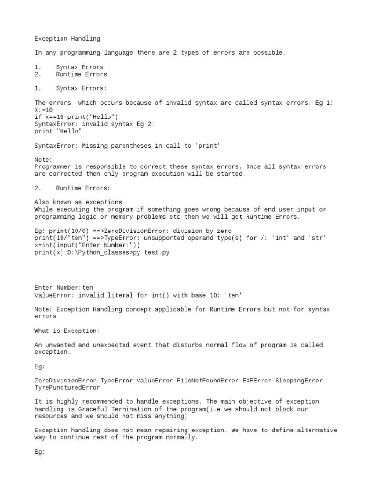 Exceptiom | PDF | Class (Computer Programming) | Computer Program