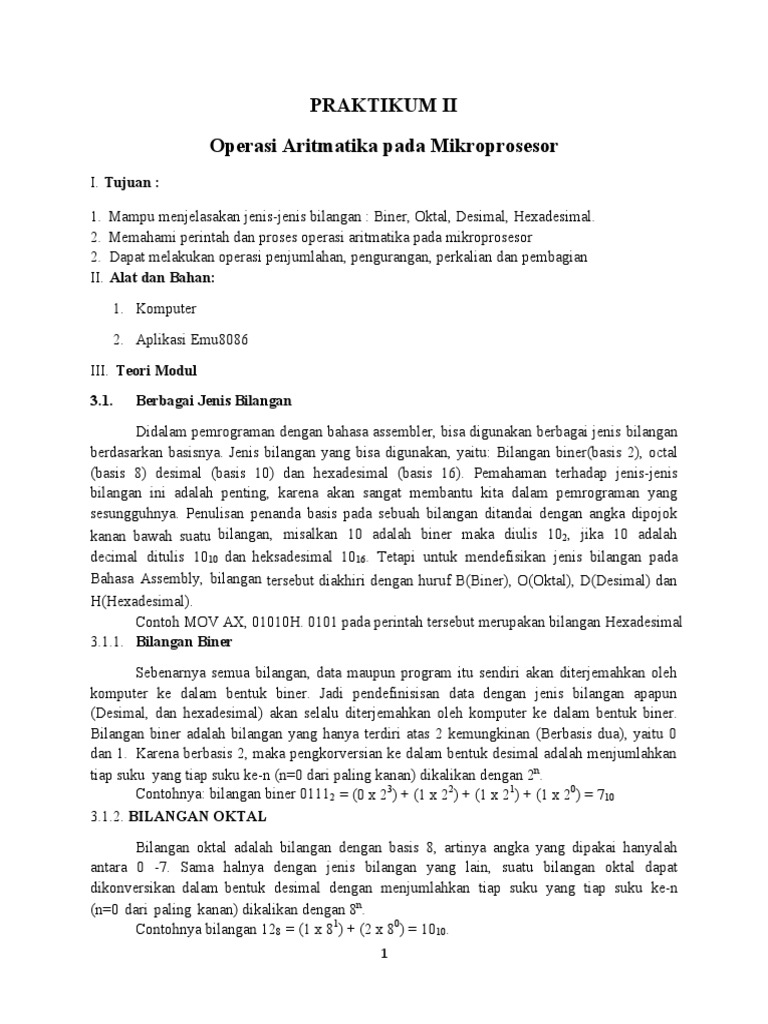 Mikroprosesor Praktikum 2 Peserta | PDF