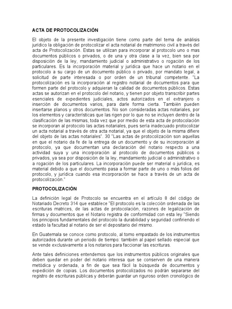 Acta de Protocolización | PDF | Derecho Civil (Common Law) | Justicia