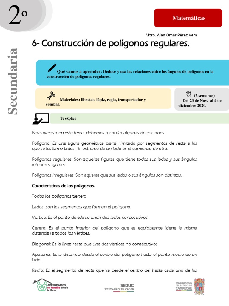 Ficha 6 - 23-04 12-2020 6 Construccion de Poligonos - Alan | PDF ...