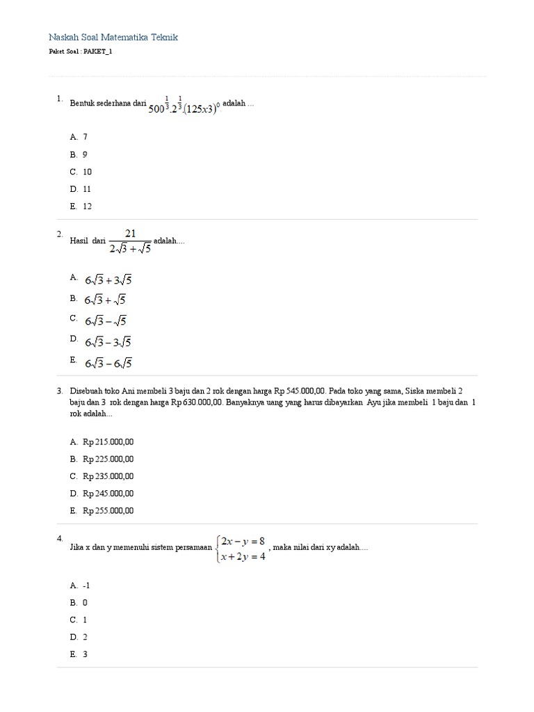 Matematika Teknik PDF | PDF