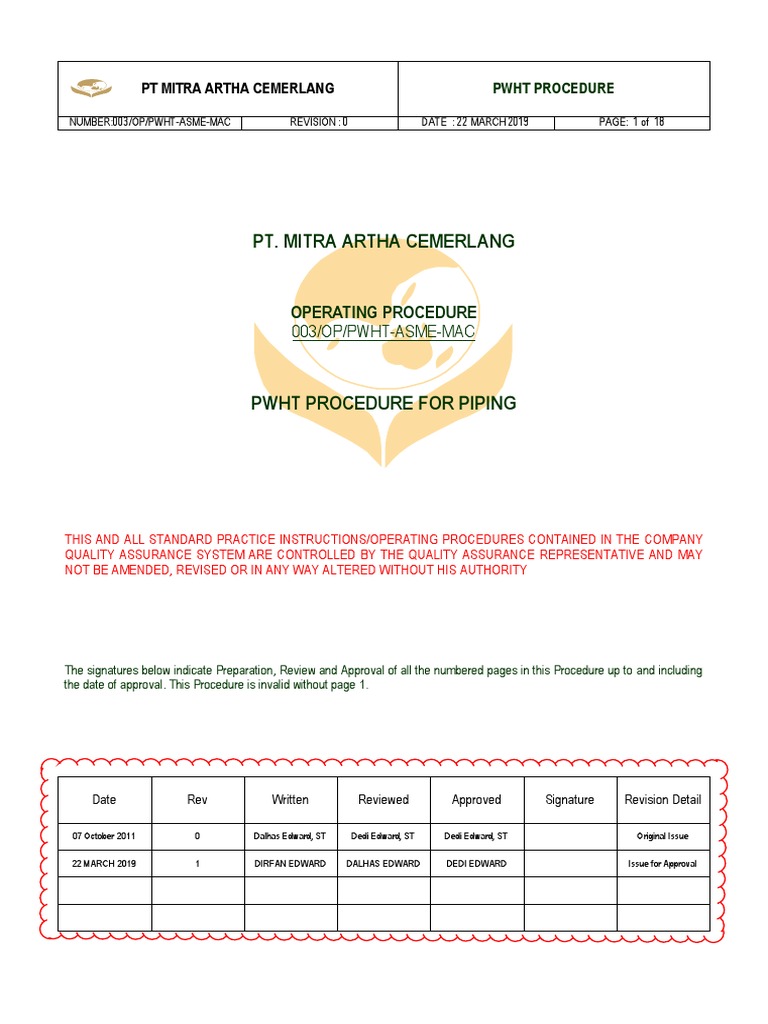 PWHT Procedure for Piping | PDF | Heat Treating | Welding