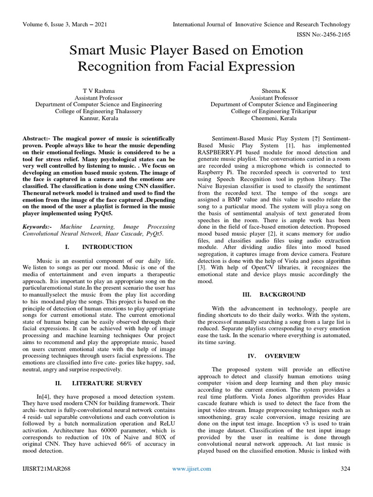 Emotion-Based Music Player | PDF | Computational Neuroscience ...