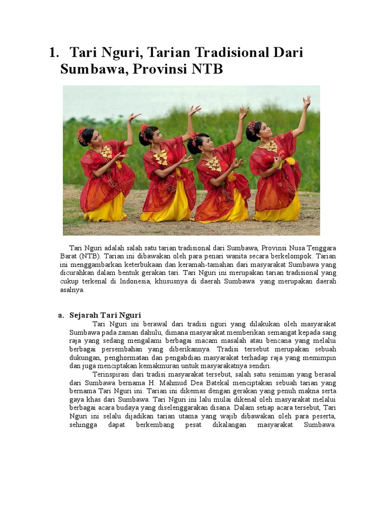 Tari Nguri: Tradisi Sumbawa NTB | PDF