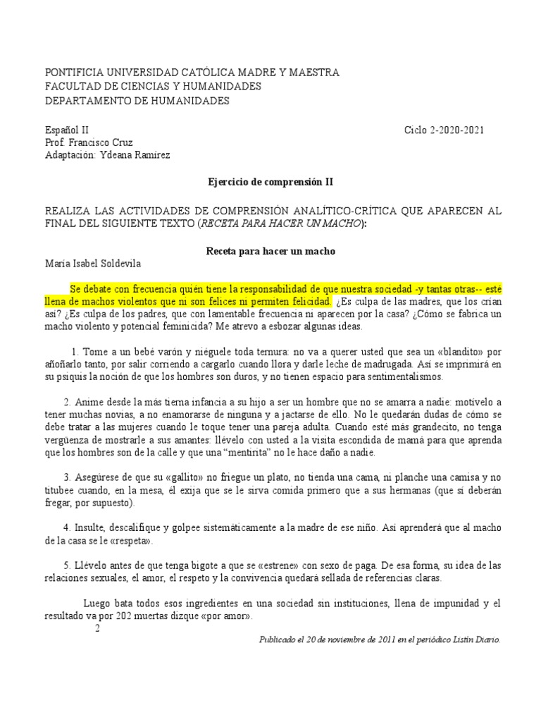 Cómo se Fabrica un Macho Violento | PDF | Masculinidad | Machismo