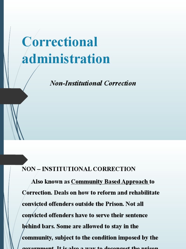 Non Institutional Correction Review | PDF | Pardon | Probation