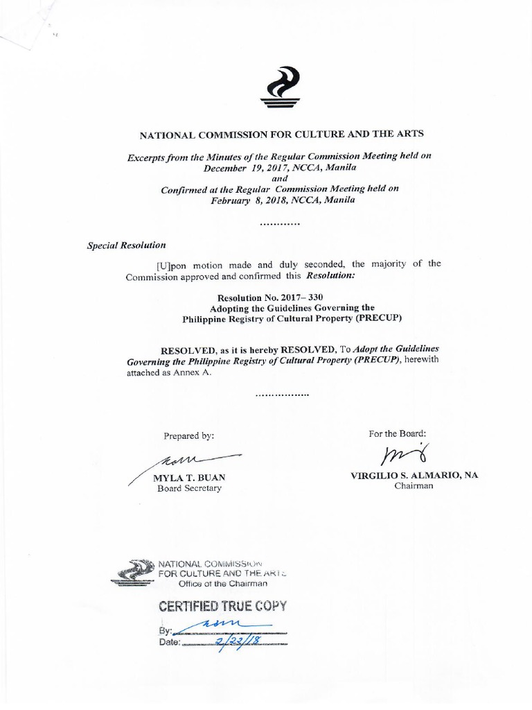 NCCA Board Res No 2017 330 PRECUP Guidelines | PDF