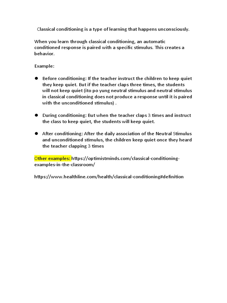 Exploring Classical and Operant Conditioning: Examples of How Learning ...
